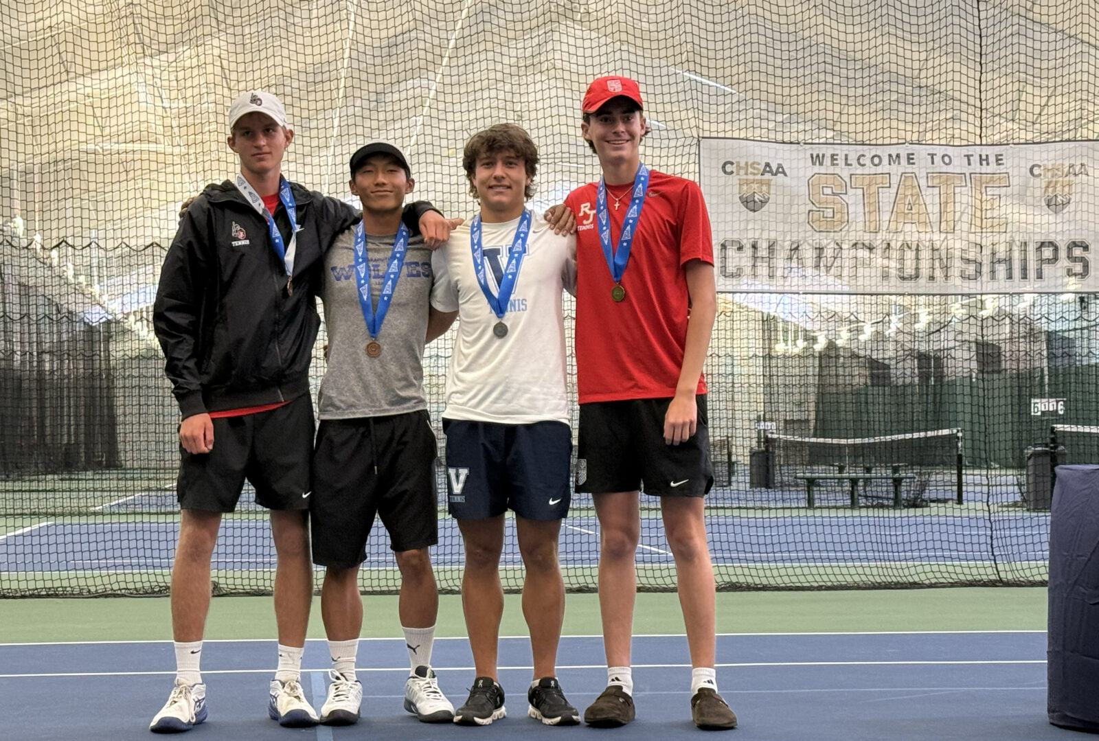 The 2025 Class 5A and 4A boys tennis individual champions